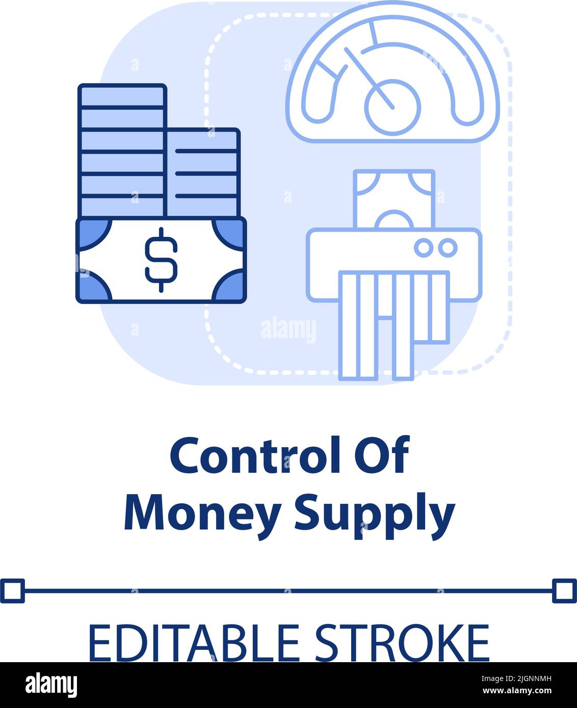 Control of money supply light blue concept icon Stock Vector Image ...