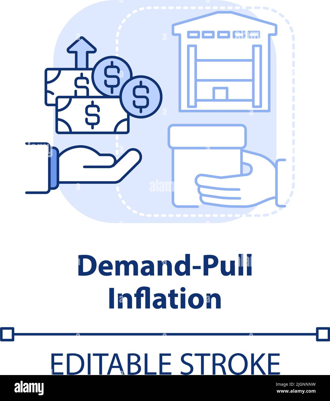 Demand pull inflation light blue concept icon Stock Vector Image & Art ...