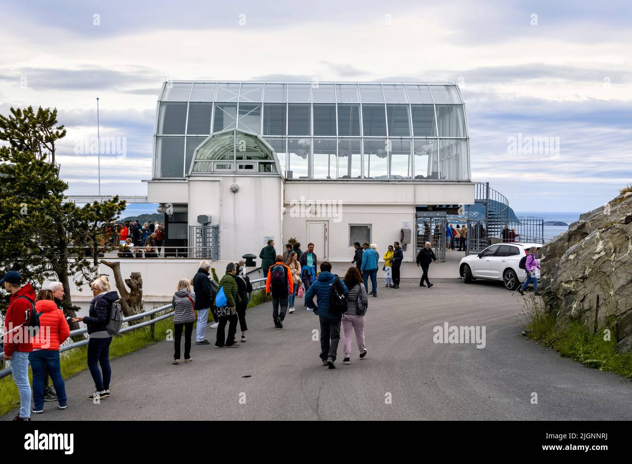 Tourists at Aksla viewpoint observatory, Alesund Norway Stock Photo - Alamy