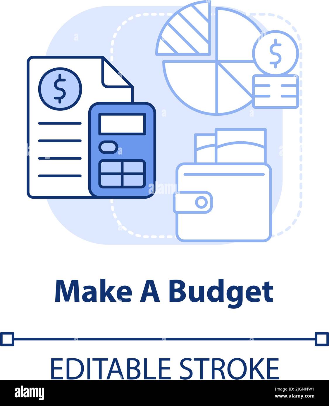 Make budget light blue concept icon Stock Vector Image & Art - Alamy