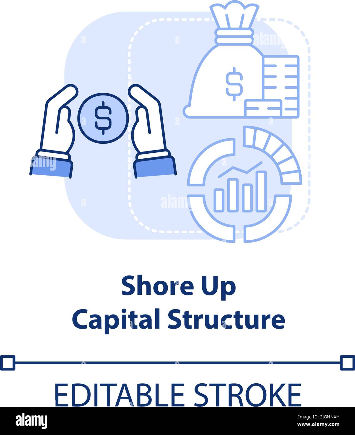 Shore up capital structure light blue concept icon Stock Vector Image & Art - Alamy