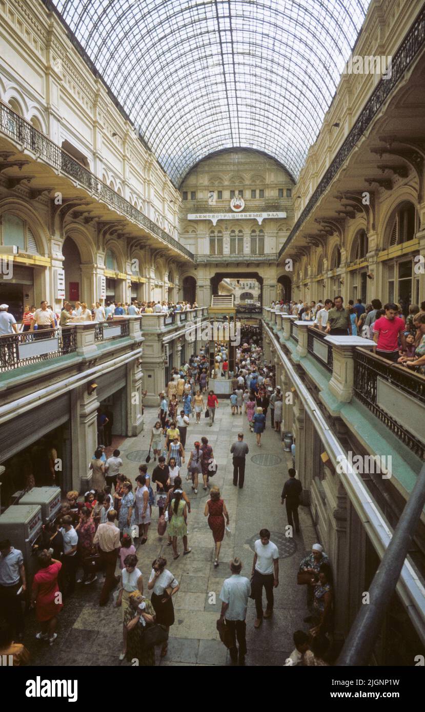 SOVIET MOSCOW interior The GUM department store at the Red Square with ...