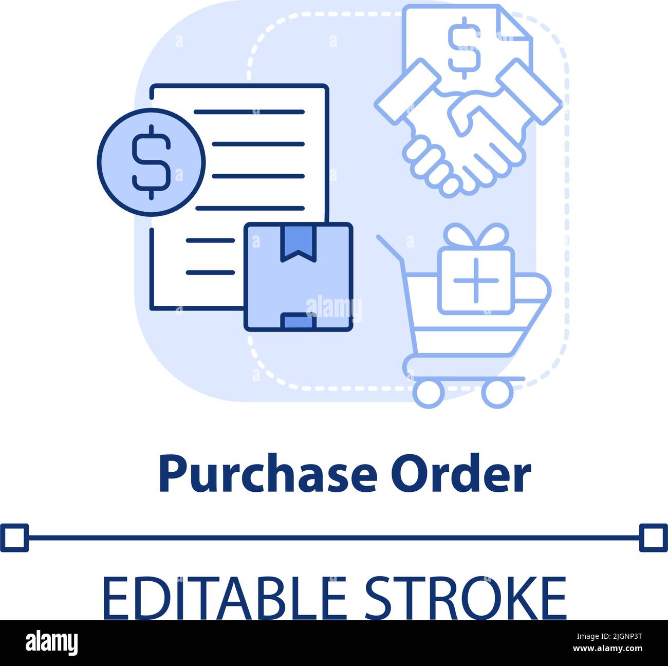 Purchase order light blue concept icon Stock Vector Image & Art - Alamy