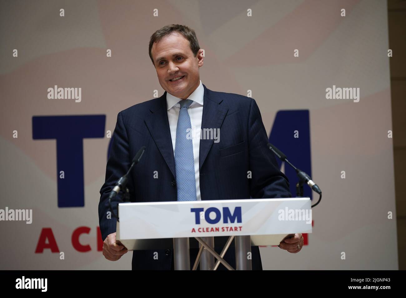 Tom Tugendhat speaking at the launch of his campaign to be Conservative ...