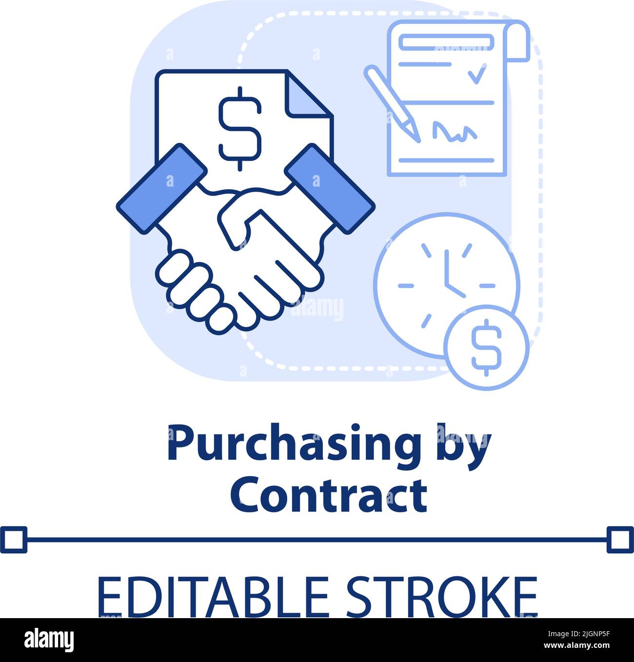 Purchasing by contract light blue concept icon Stock Vector Image & Art ...