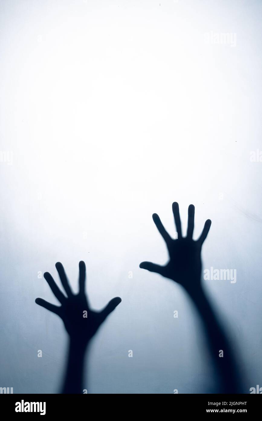 Composition of shape of two black hands on white background Stock Photo ...