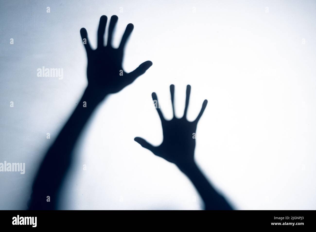 Composition of shape of two black hands on white background Stock Photo ...