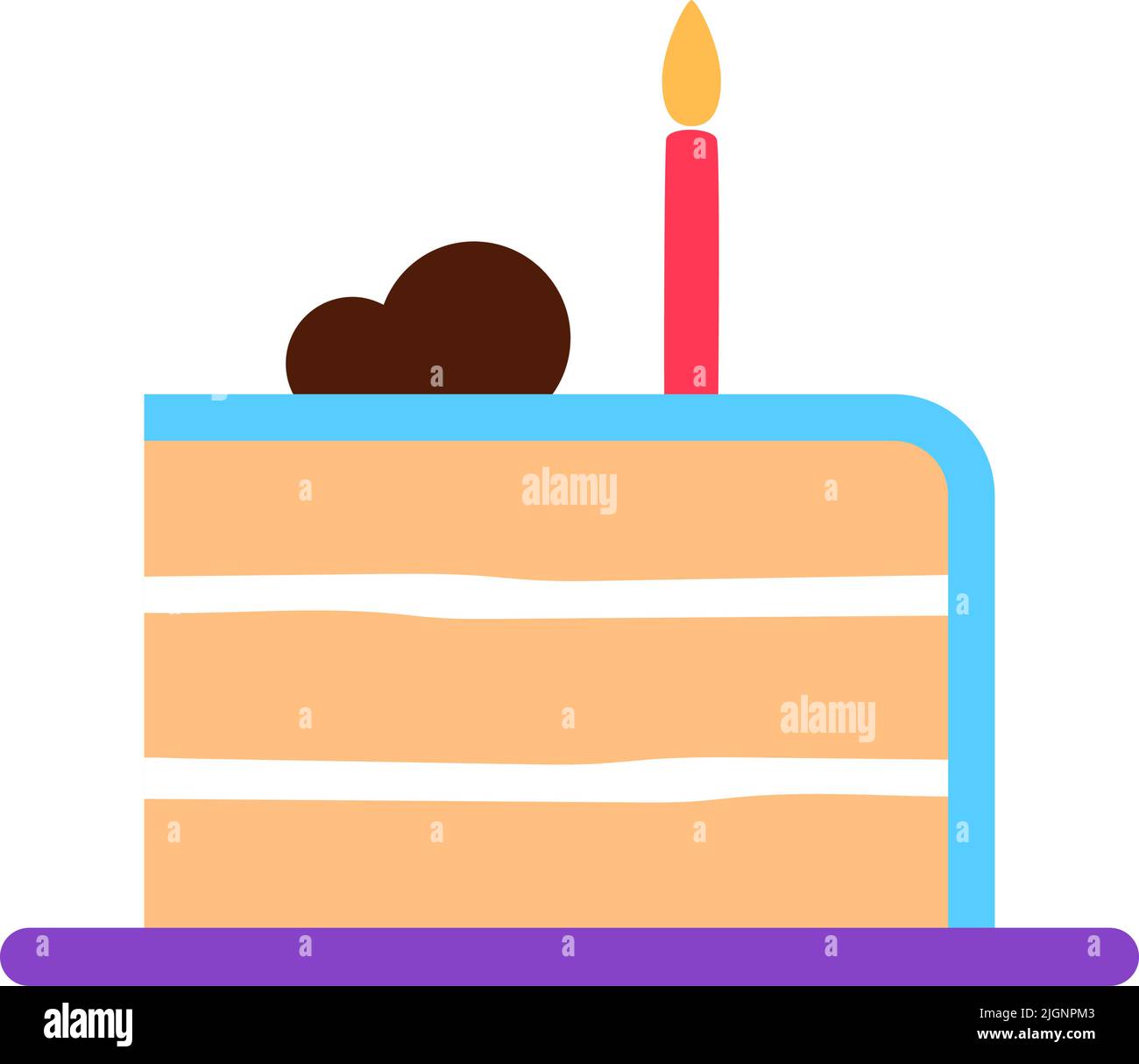 Three tiered cake slice on white background Stock Vector Image & Art ...
