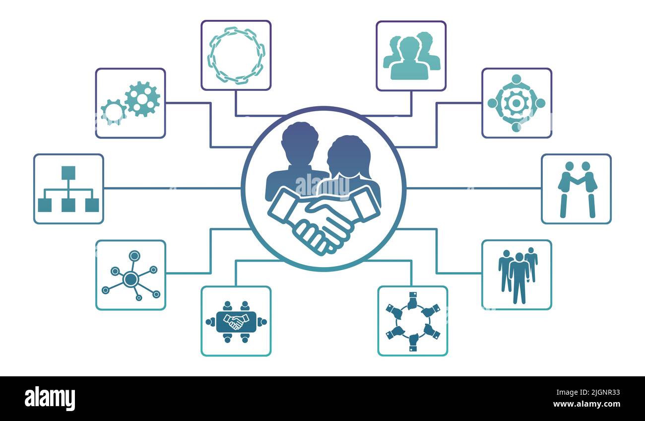 Illustration of a collaboration concept Stock Photo - Alamy