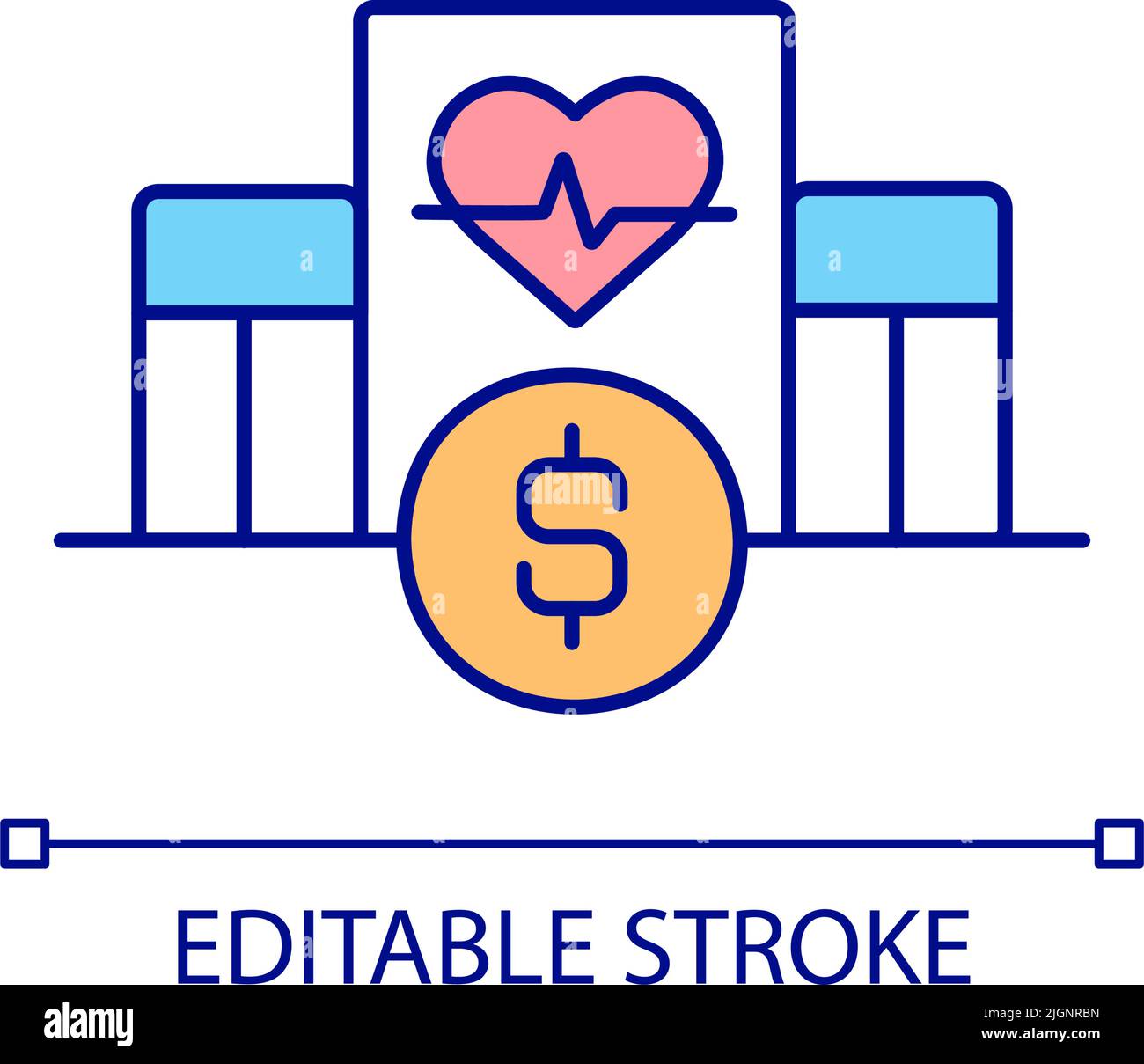 Paid medical clinic RGB color icon Stock Vector Image & Art - Alamy