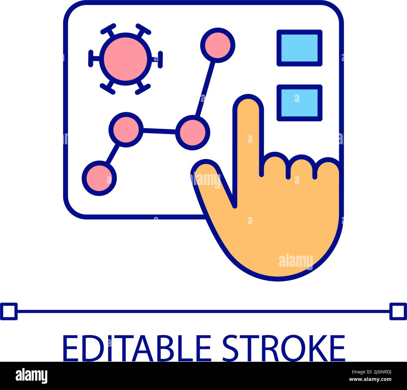 Infection spreading monitoring RGB color icon Stock Vector Image & Art ...