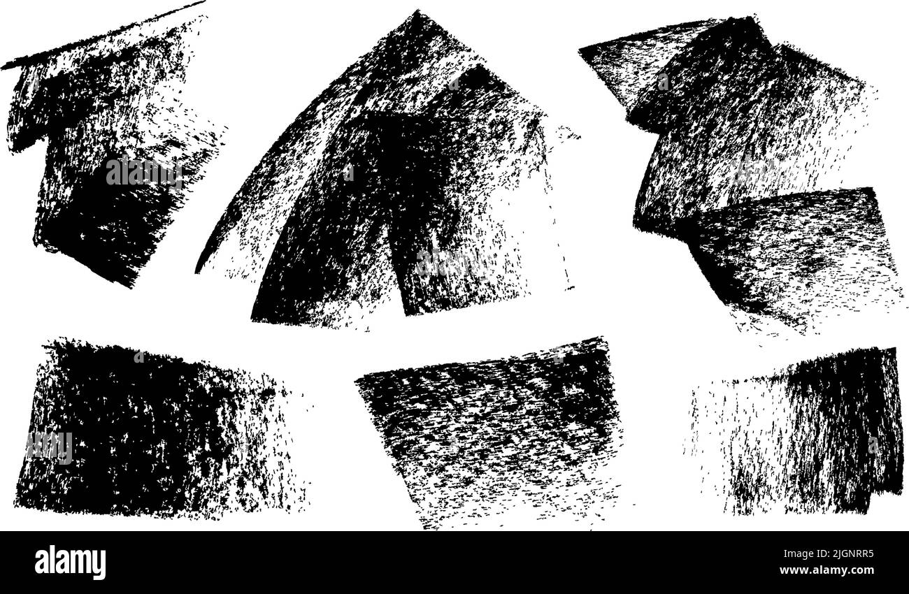 Charcoal bold smears, wide brush stroke shapes Stock Vector Image & Art ...