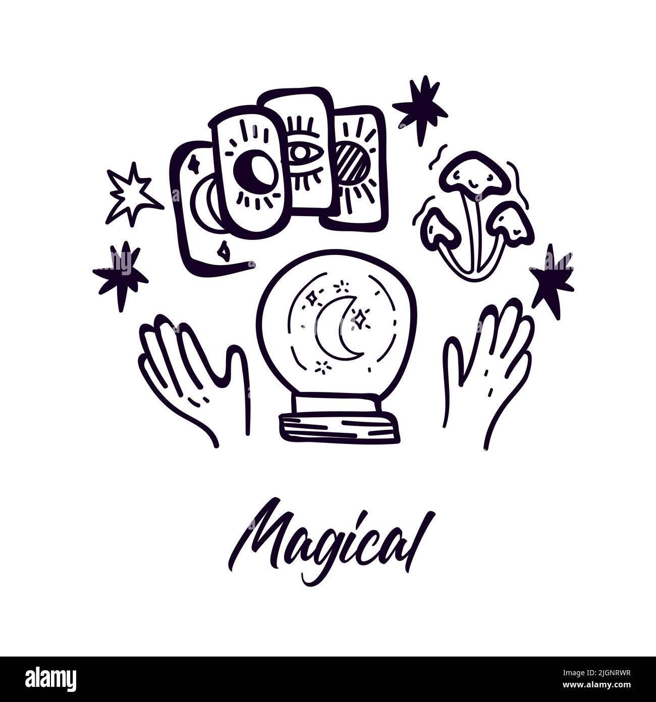 Witchcraft magical symbol crystal Stock Vector Images - Alamy