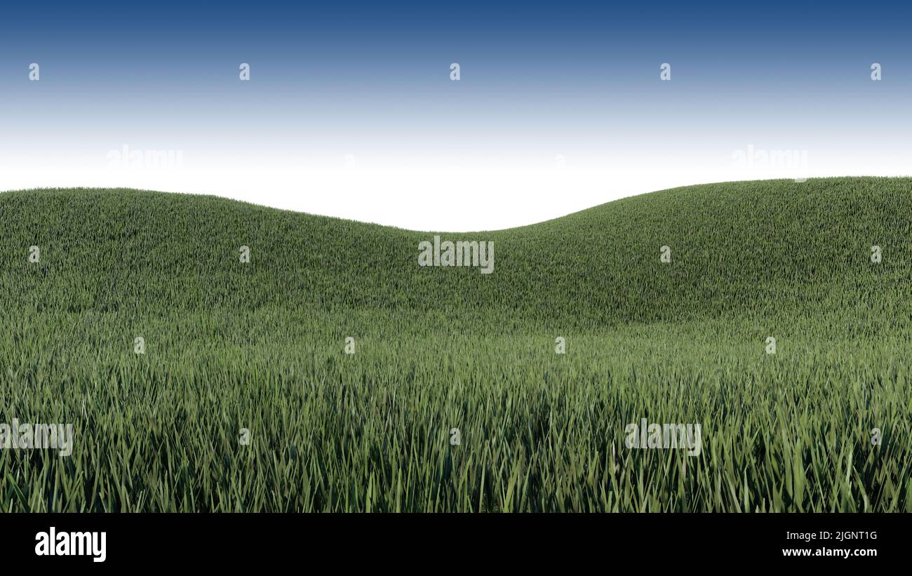 3d rendering of grassed hill nature scenery Premium Psd Stock Photo - Alamy