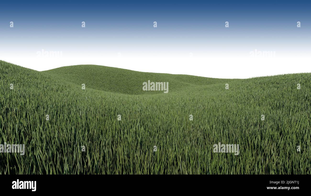 3d rendering of grassed hill nature scenery Premium Psd Stock Photo - Alamy