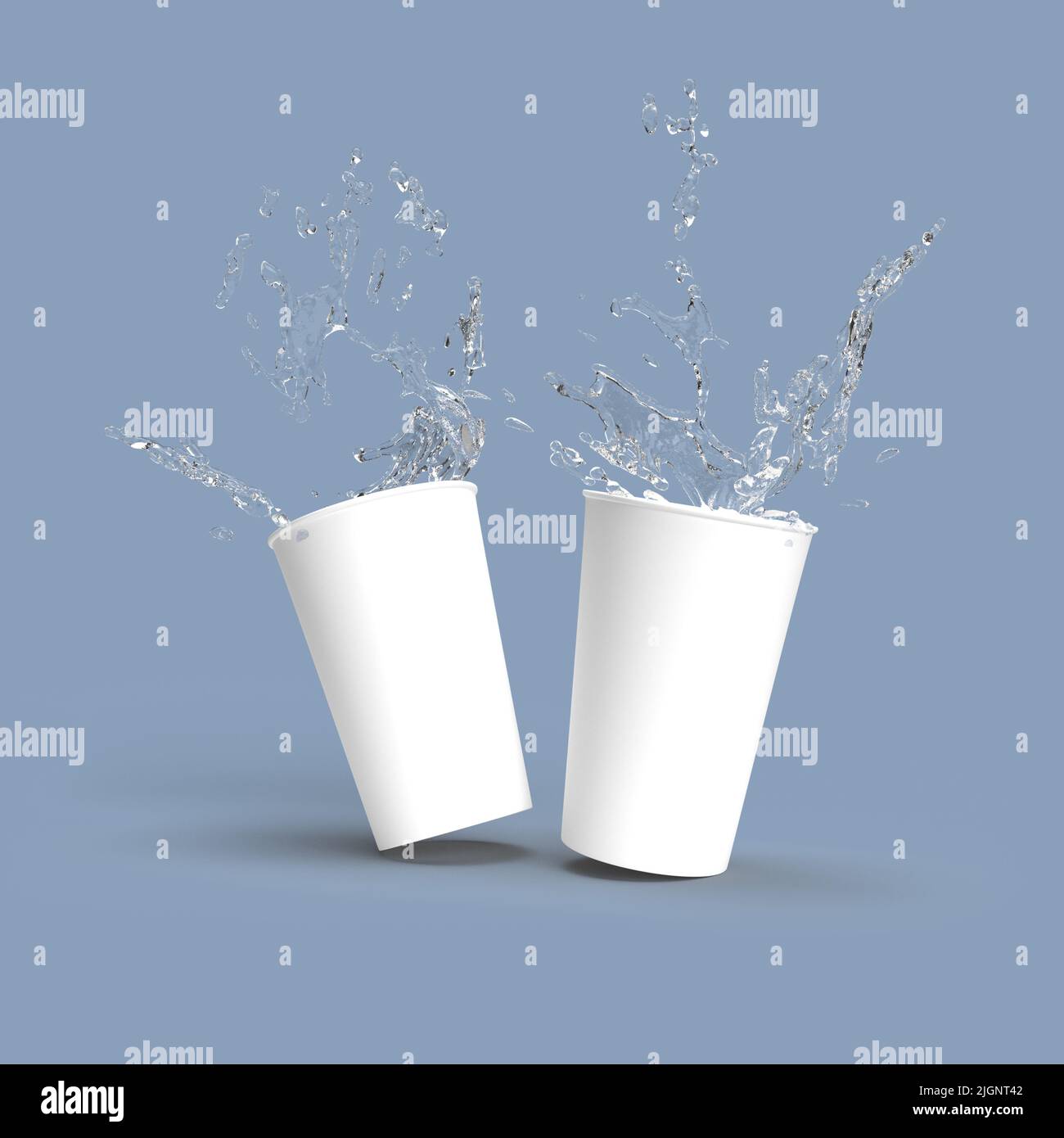 3d rendering image of 2 cups and water splash Stock Photo - Alamy