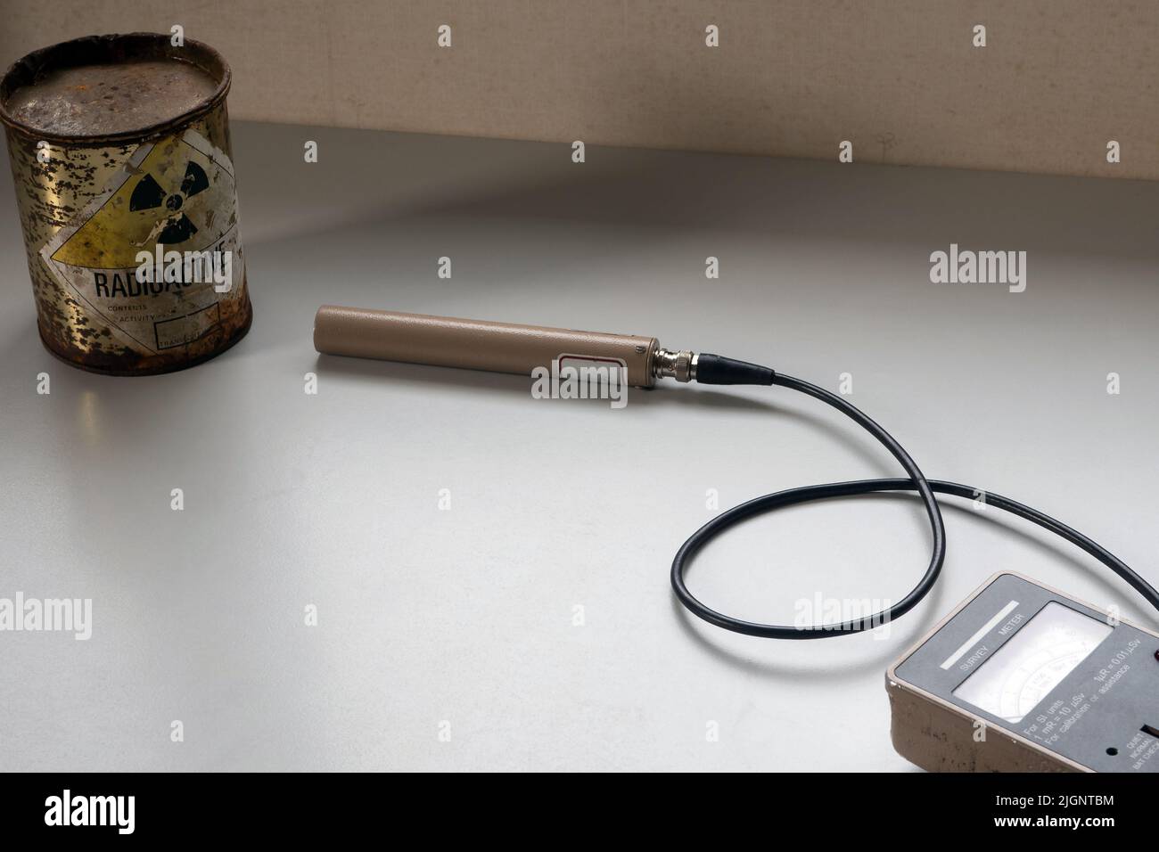 Hand-held radiation survey instrument detecting radioactive material in ...