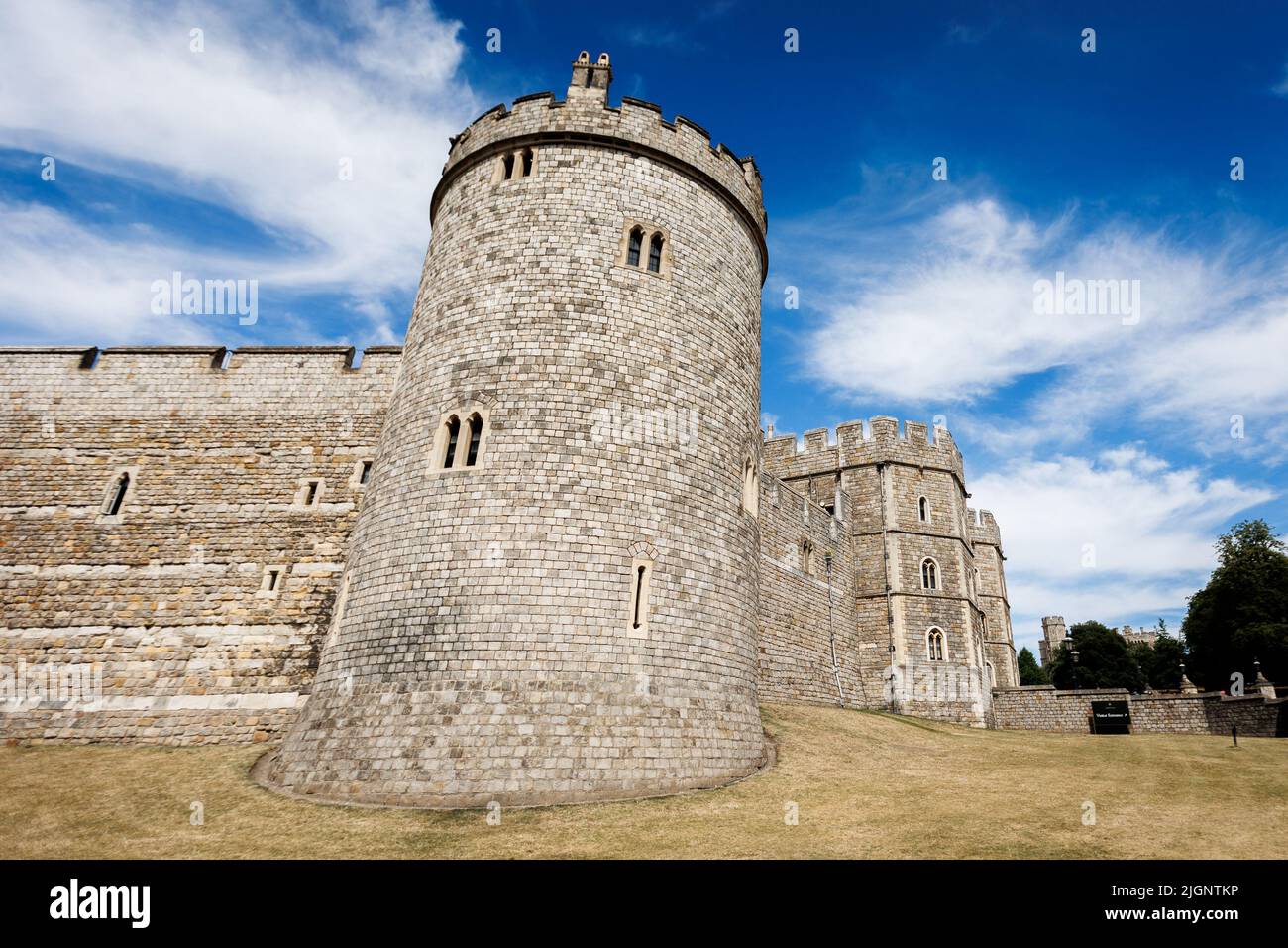 Exterior walls and turrets of Windsor Castle, Berkshire, UK Stock Photo ...