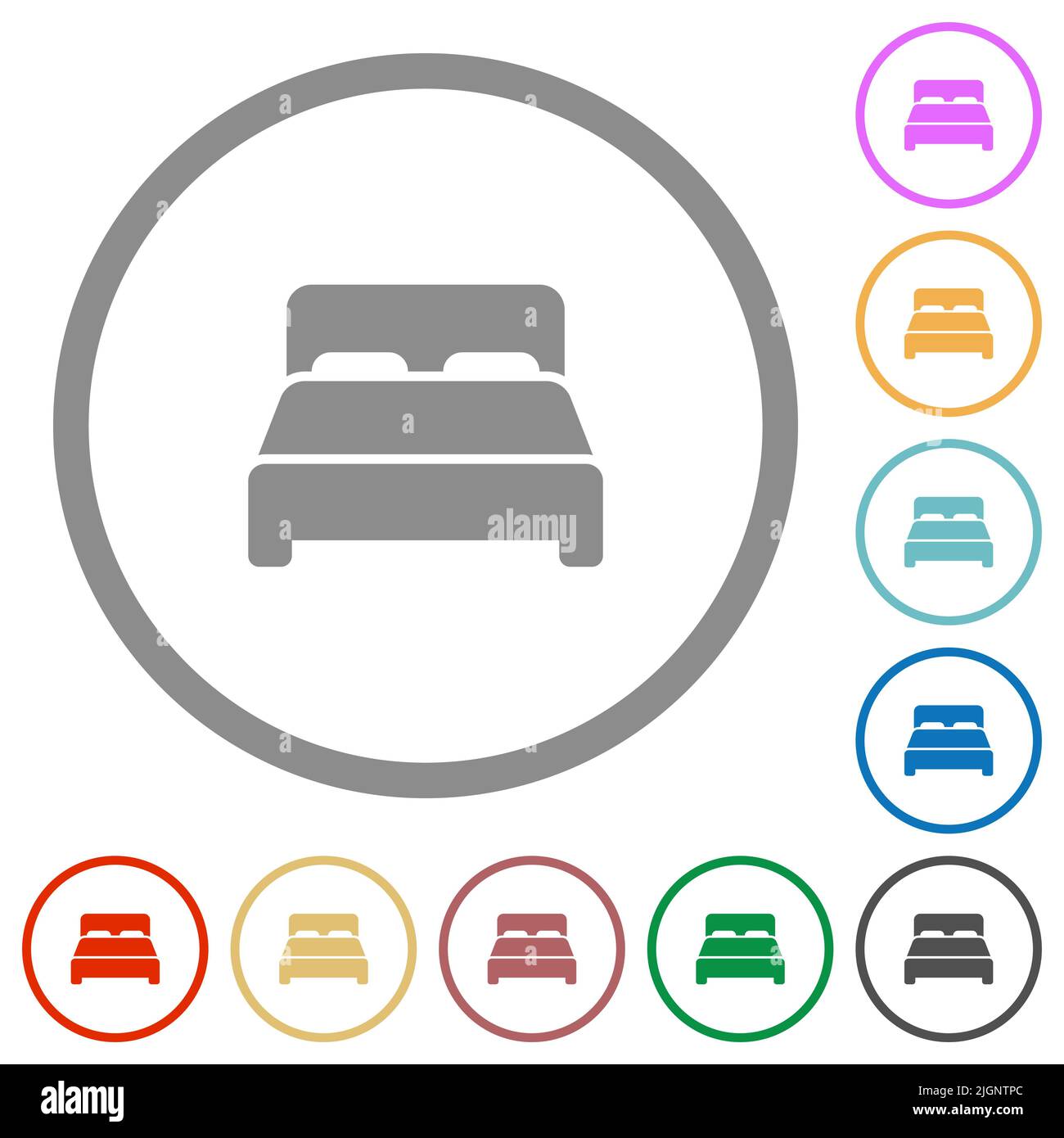 Double bed flat color icons in round outlines on white background Stock Vector Image & Art - Alamy