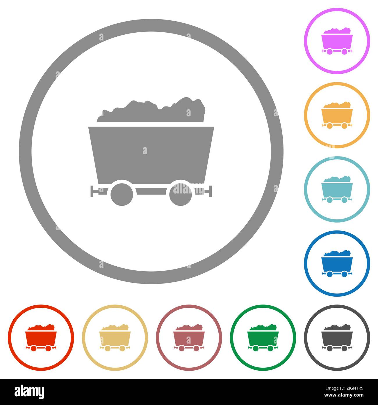 Packed mine cart flat color icons in round outlines on white background Stock Vector Image & Art ...