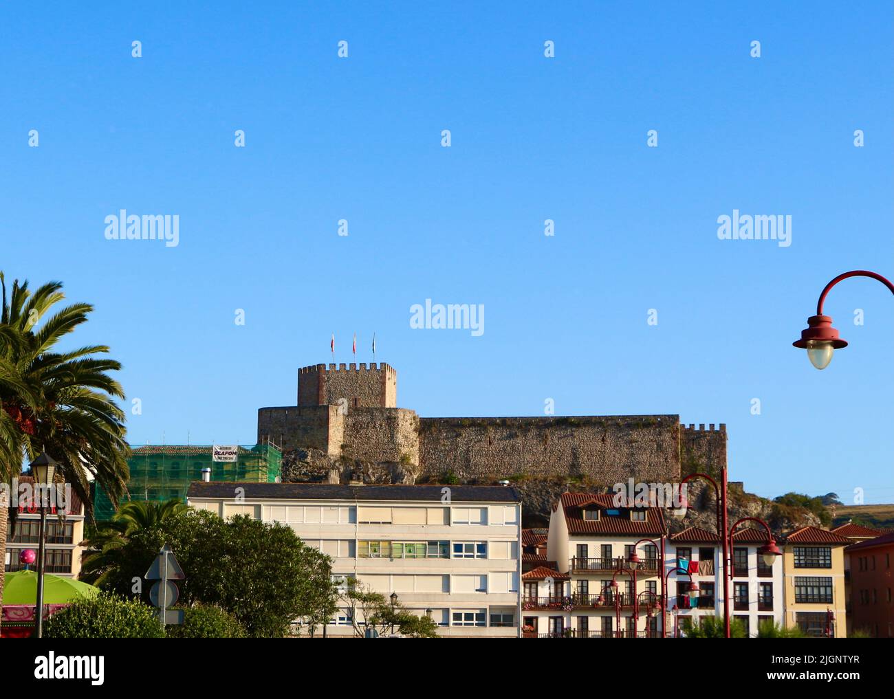 Castillo del Rey Spanish castle on a hilltop in the north coast Spanish ...