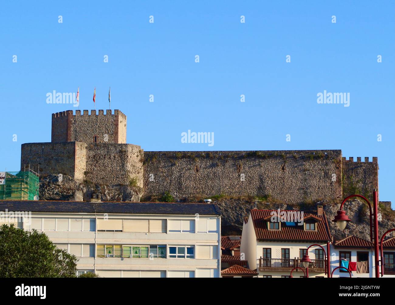 Castillo del Rey Spanish castle on a hilltop in the north coast Spanish ...