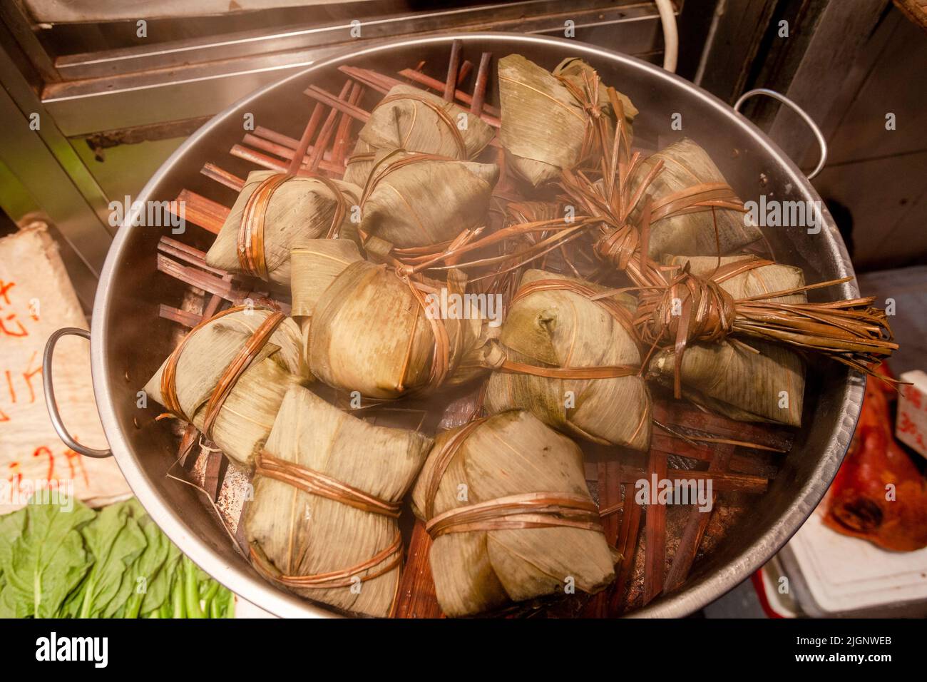 Steamed Rice Dumpling in Lotus Leaf, Hong Kong, China, South East Asia ...
