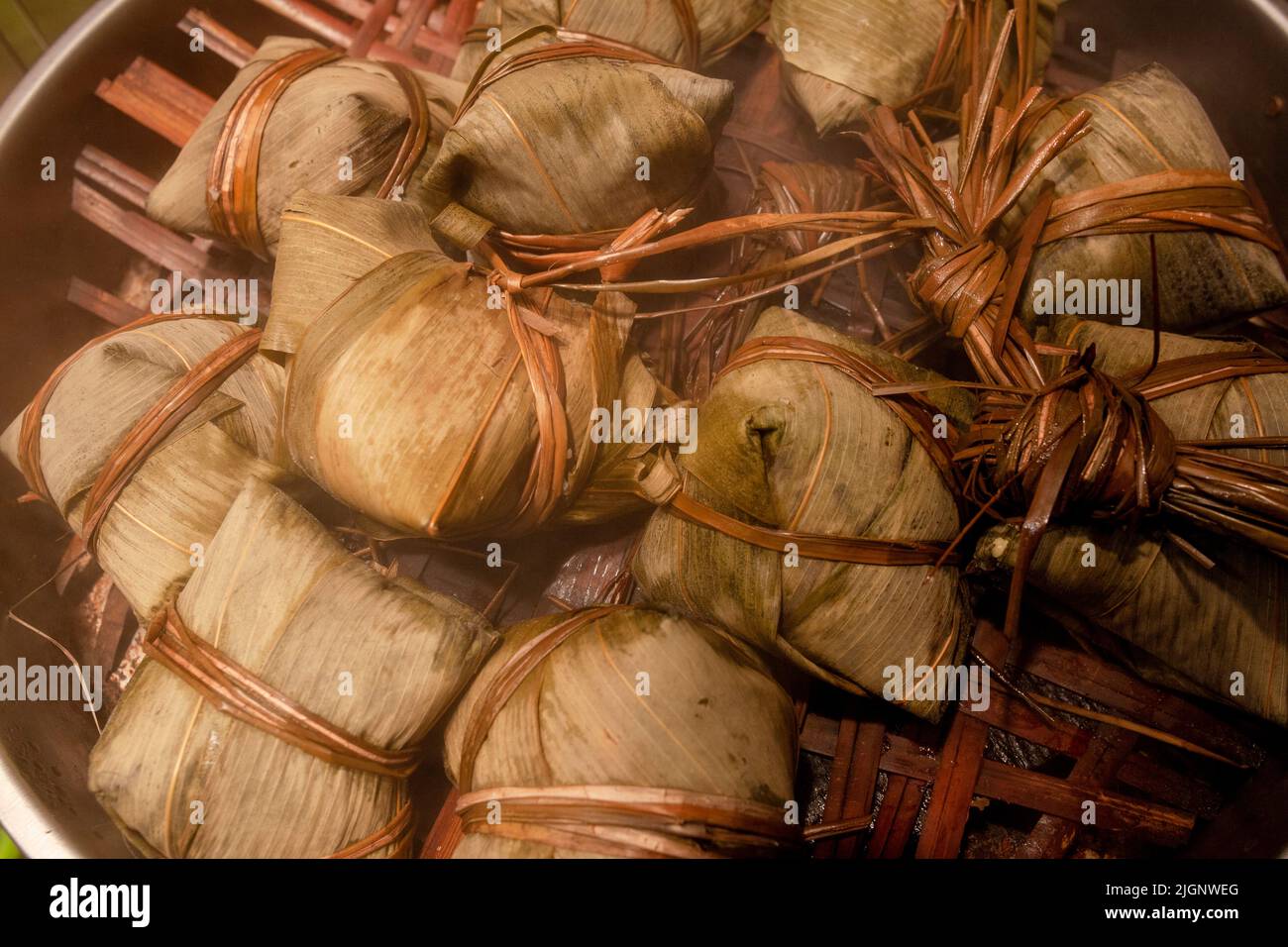 Steamed Rice Dumpling in Lotus Leaf, Hong Kong, China, South East Asia ...