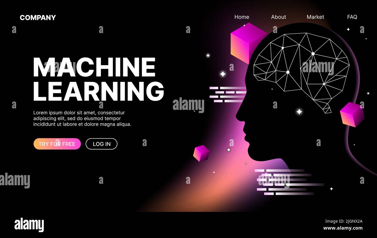 Machine learning vector website template hi-res stock photography and ...