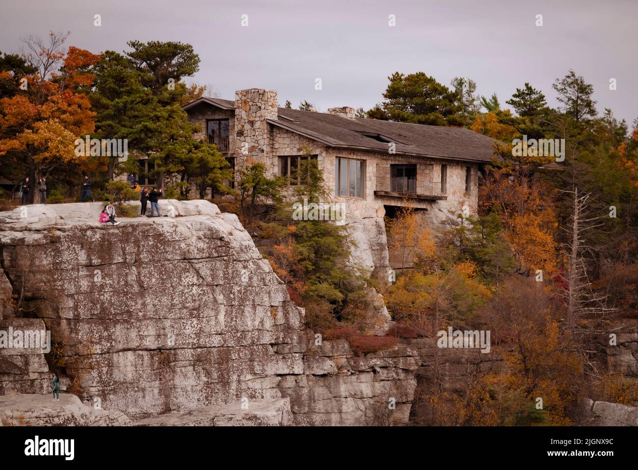 Lake Minnewaska, Minnewaska State Park Preserve Rock view Stock Photo ...