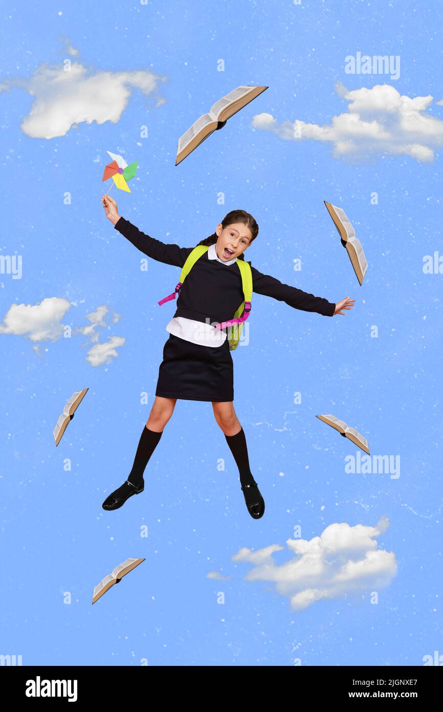 Girl Flying In The Sky Drawing