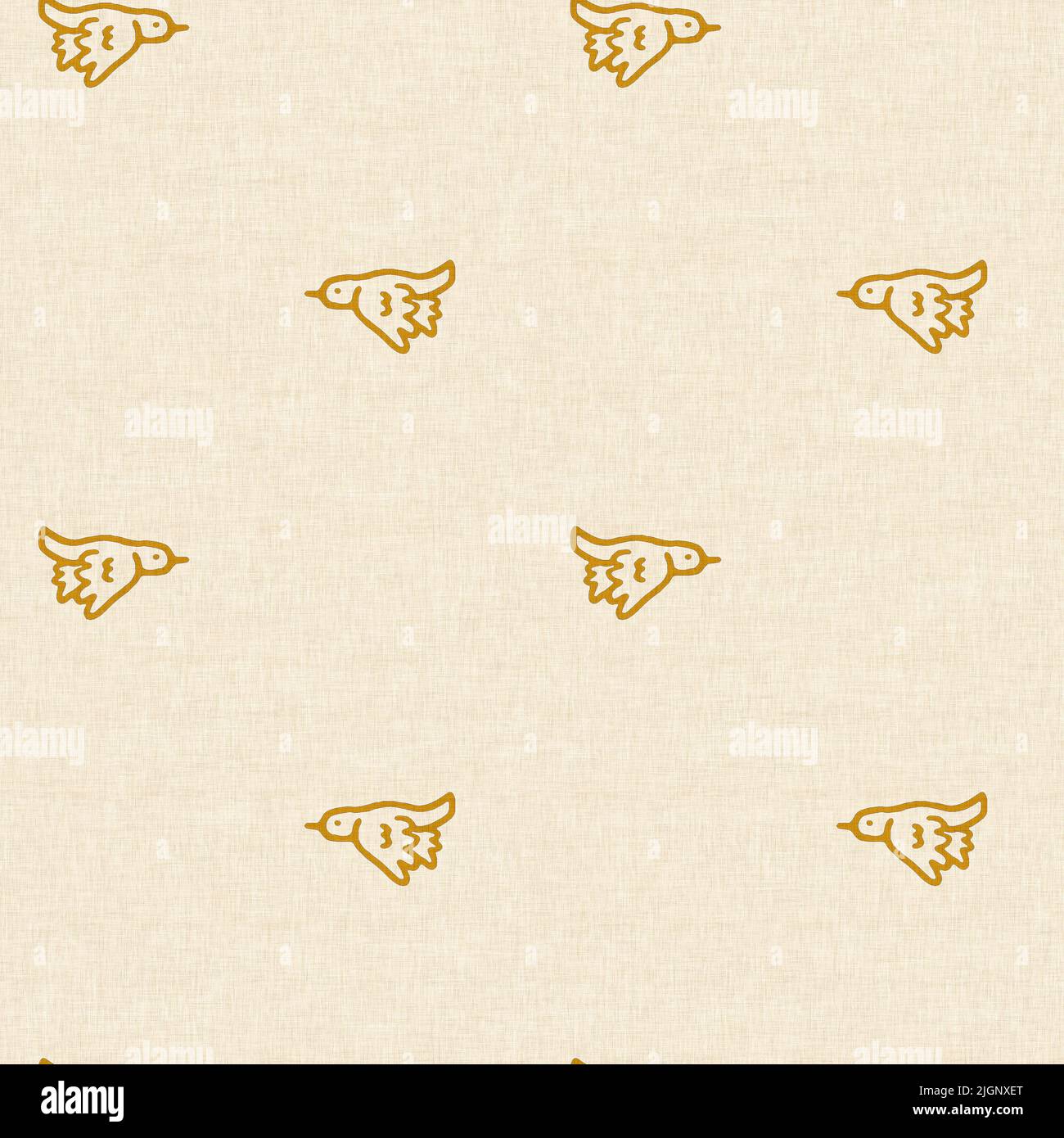 Gender neutral bird in sky seamless raster background. Simple whimsical ...