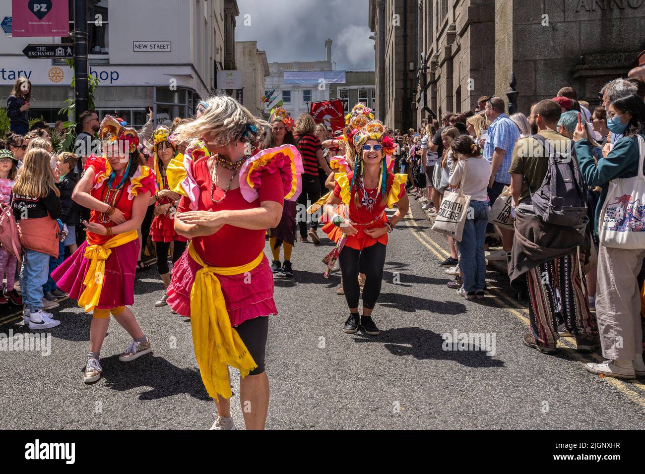The DakaDoum dancers performing in the Mazey Day parade celebrations as ...