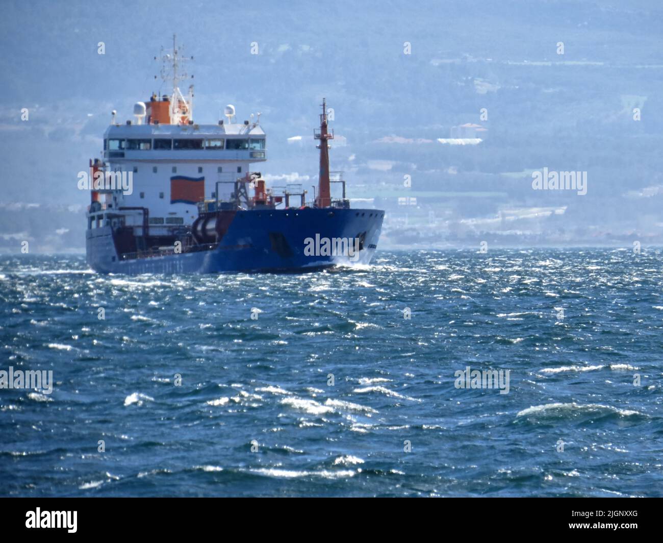 Tanker Ship Logistics in near plan Stock Photo - Alamy