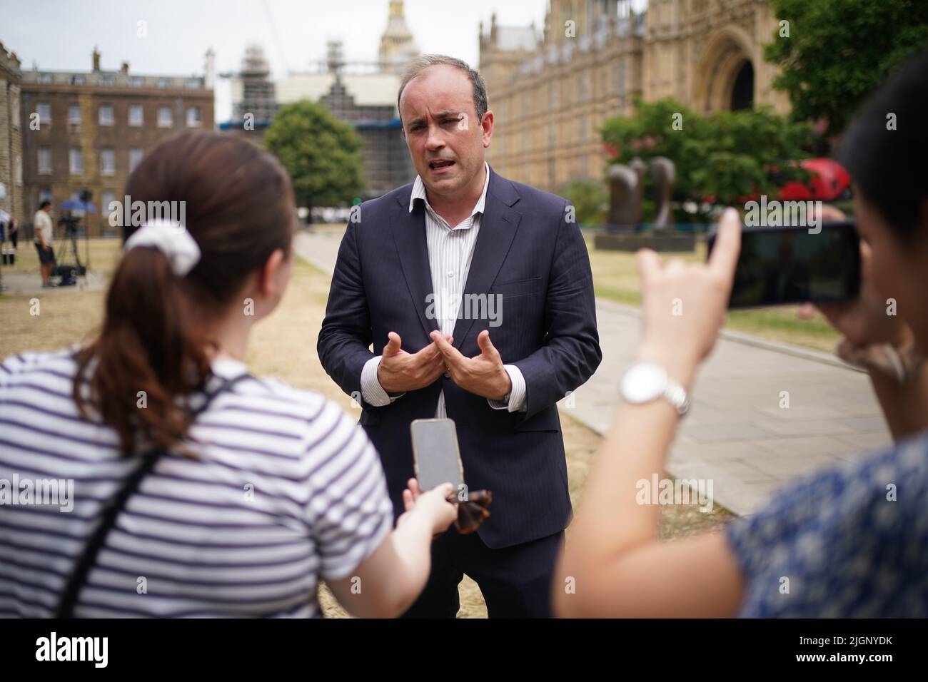 Aaron Stuart Bell, Conservative MP for Newcastle-under-Lyme speaking to ...