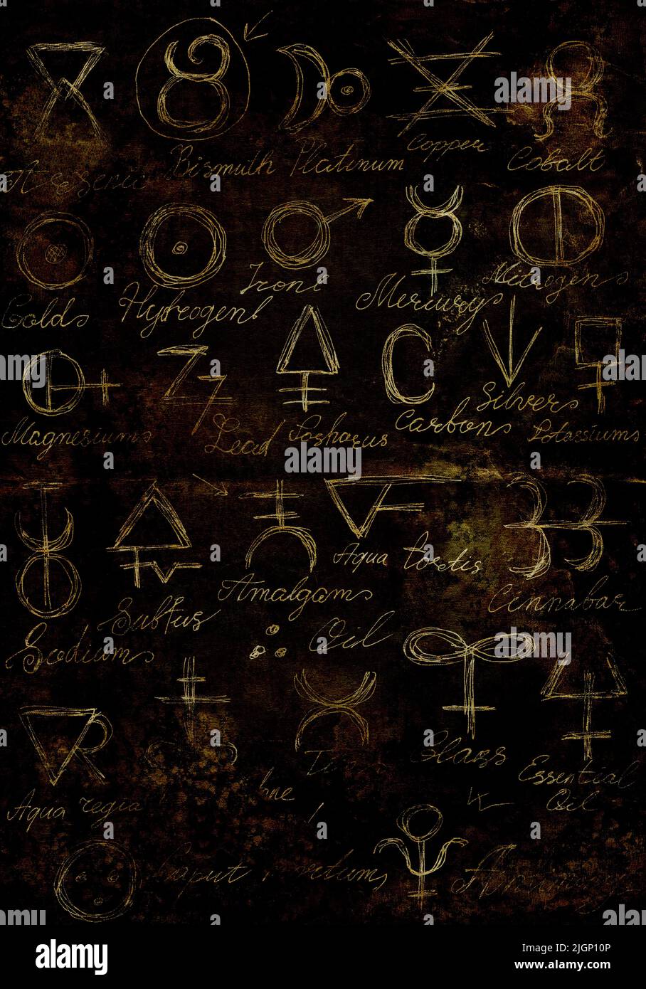 Hand drawn Halloween illustration of old page with wicca and mystic ...