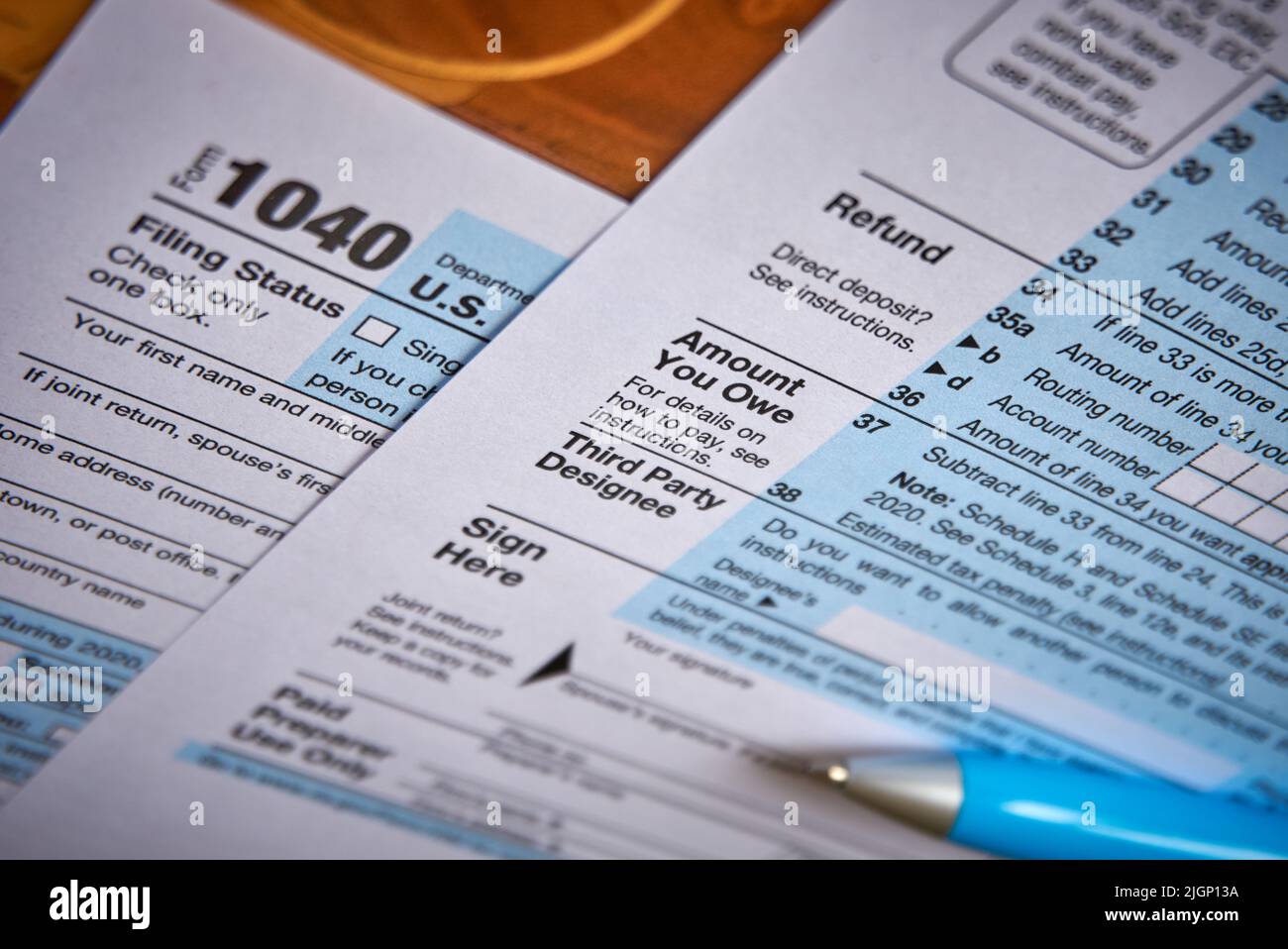 US 1040 Tax Form Stock Photo - Alamy