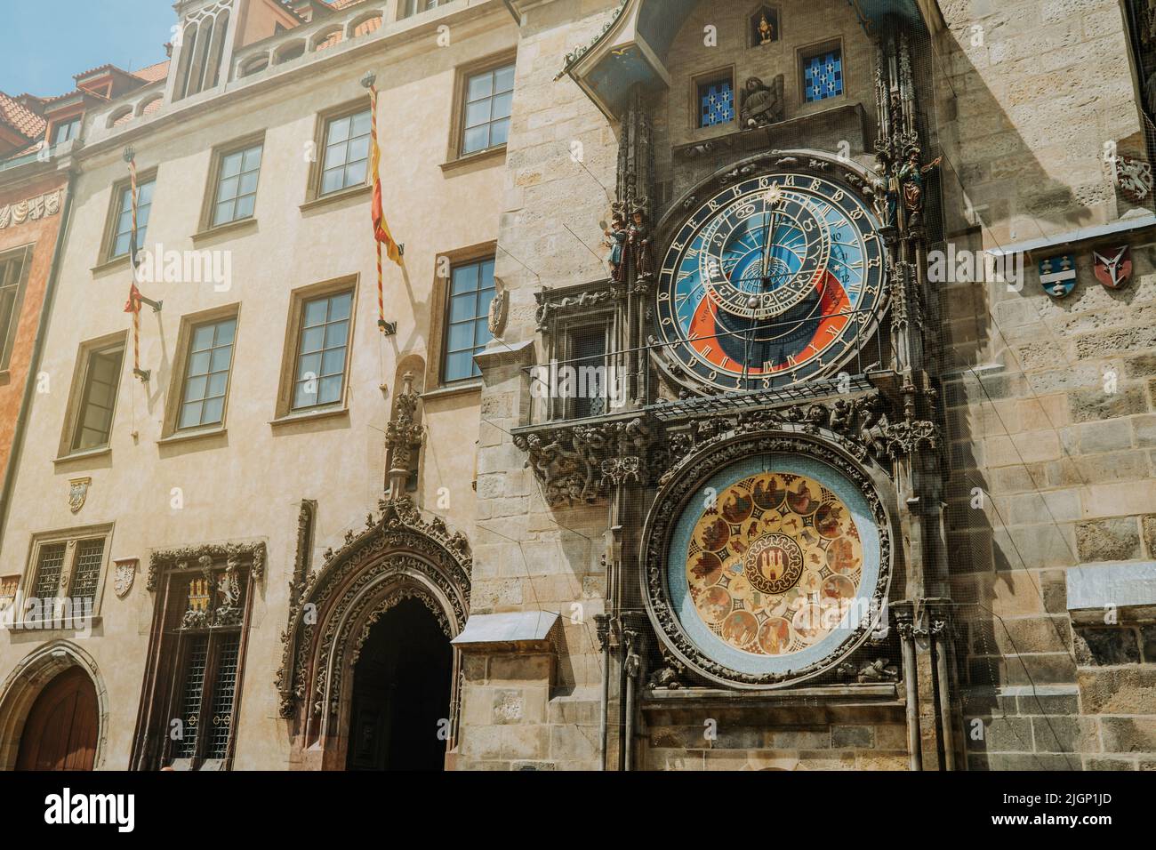 Historical medieval astronomical Clock in Prague, Old Town Hall square ...
