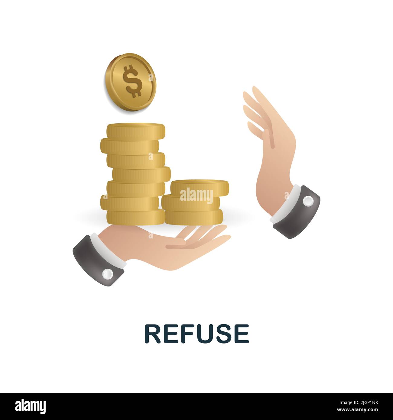 Refuse icon in 3d. Colored illustration from corruption collection ...
