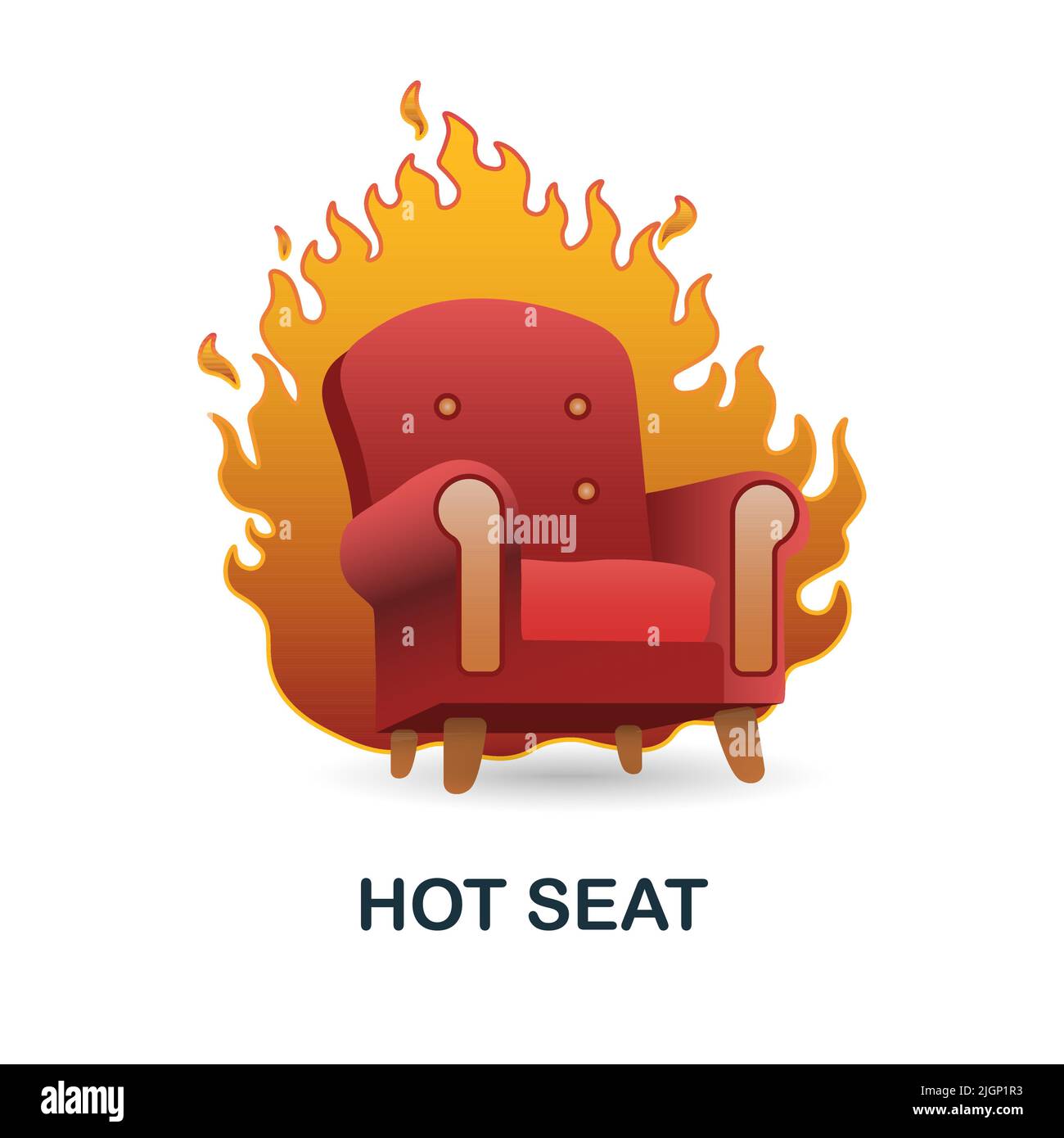Hot Seat icon in 3d. Colored illustration from corruption collection ...