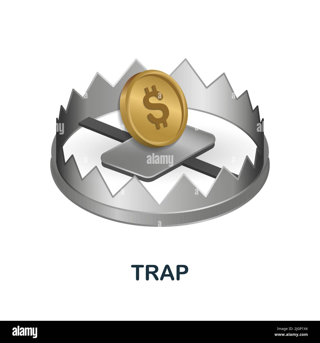 Trap icon in 3d. Colored illustration from corruption collection ...