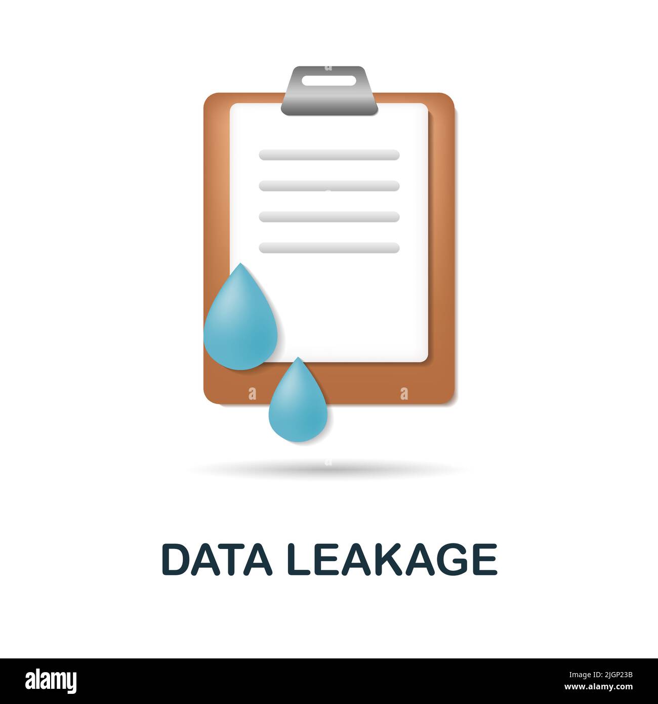 Data Leakage icon in 3d. Colored illustration from corruption ...