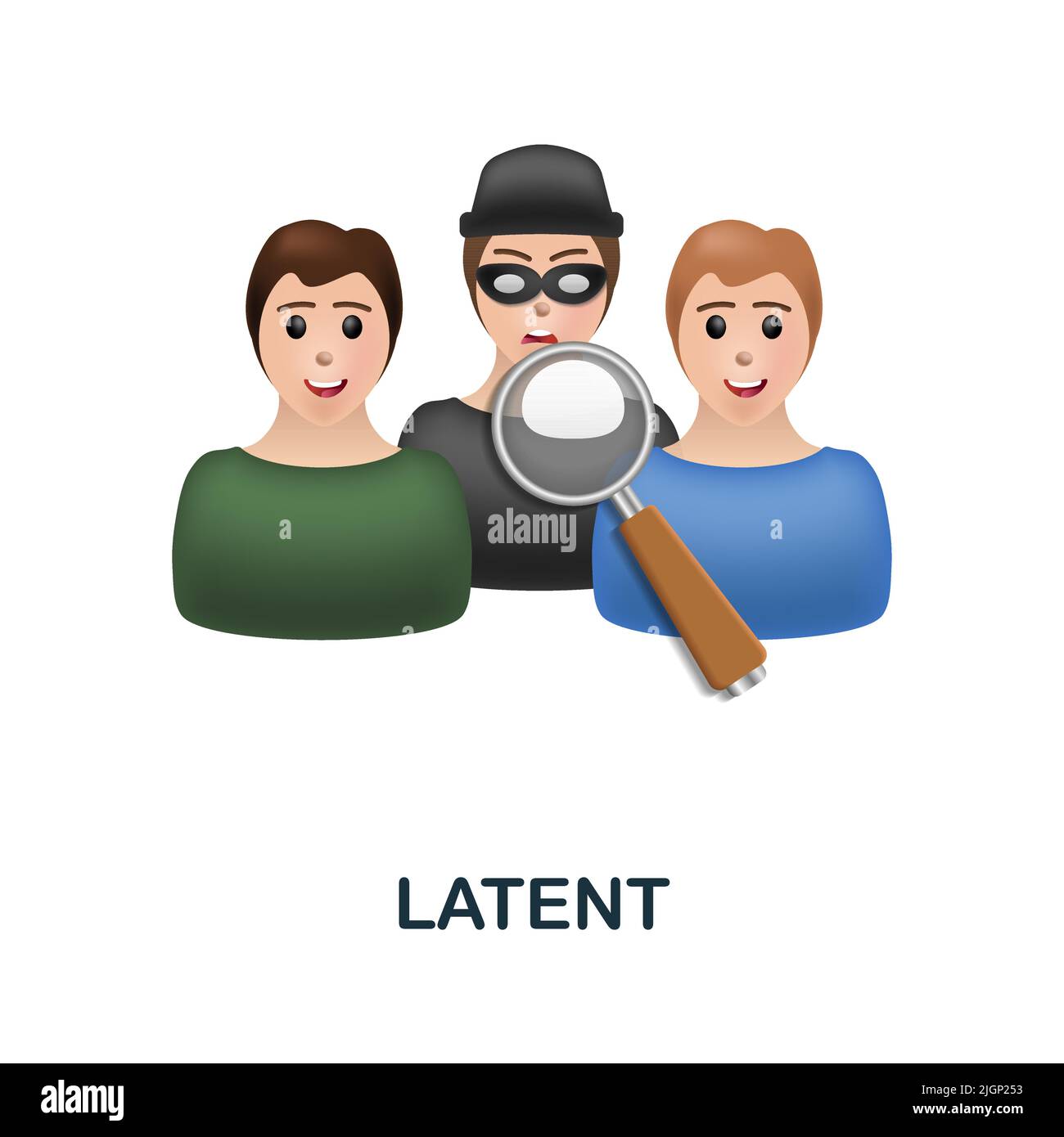 Latent icon in 3d. Colored illustration from corruption collection ...
