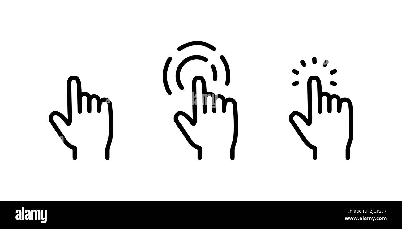 Cursor Hand icon set, click, vector icons Stock Vector Image & Art - Alamy