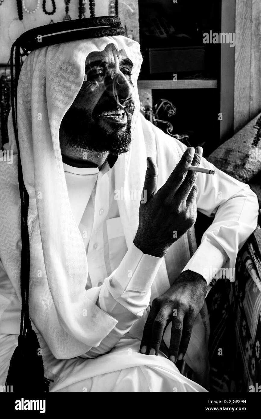 A Portrait Of A Jordanian Shop Owner In Traditional Dress, Aqaba, Aqaba ...