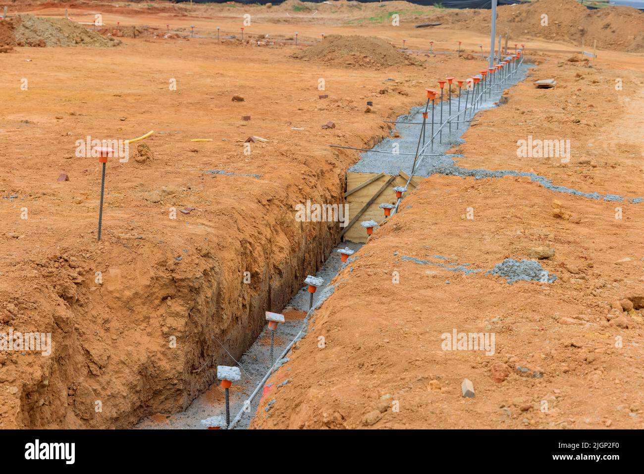 Building a strip reinforcement foundation for a house under ...