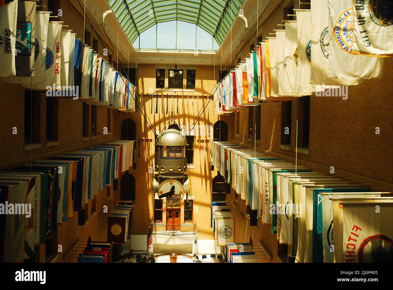 The Hall of Towns in the Massachusetts State House in Boston, displays ...