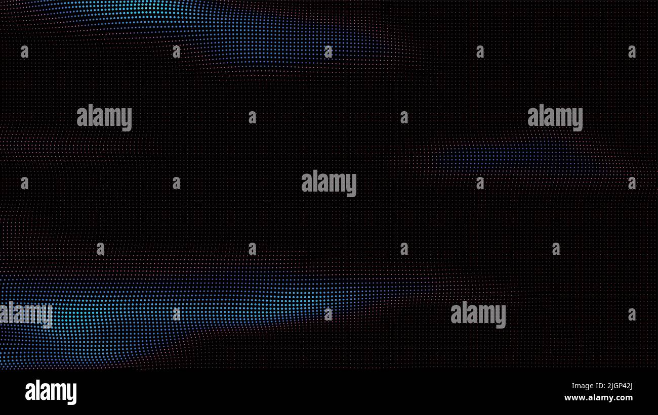 waves of colorful points. Digital data splash of point array ...