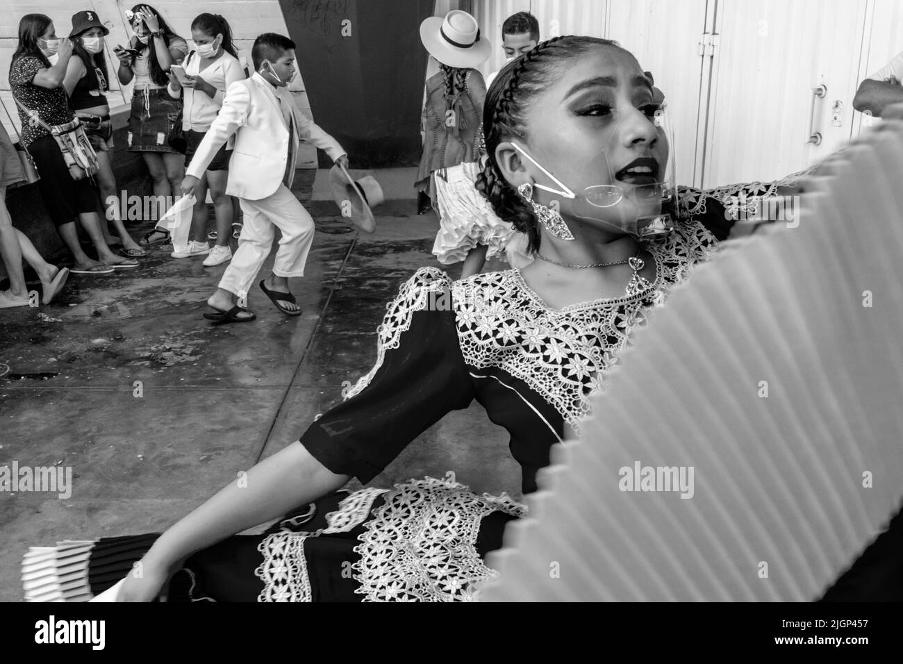 Young Peruvian Dancers Practise The Marinera Dance Before Taking Part ...