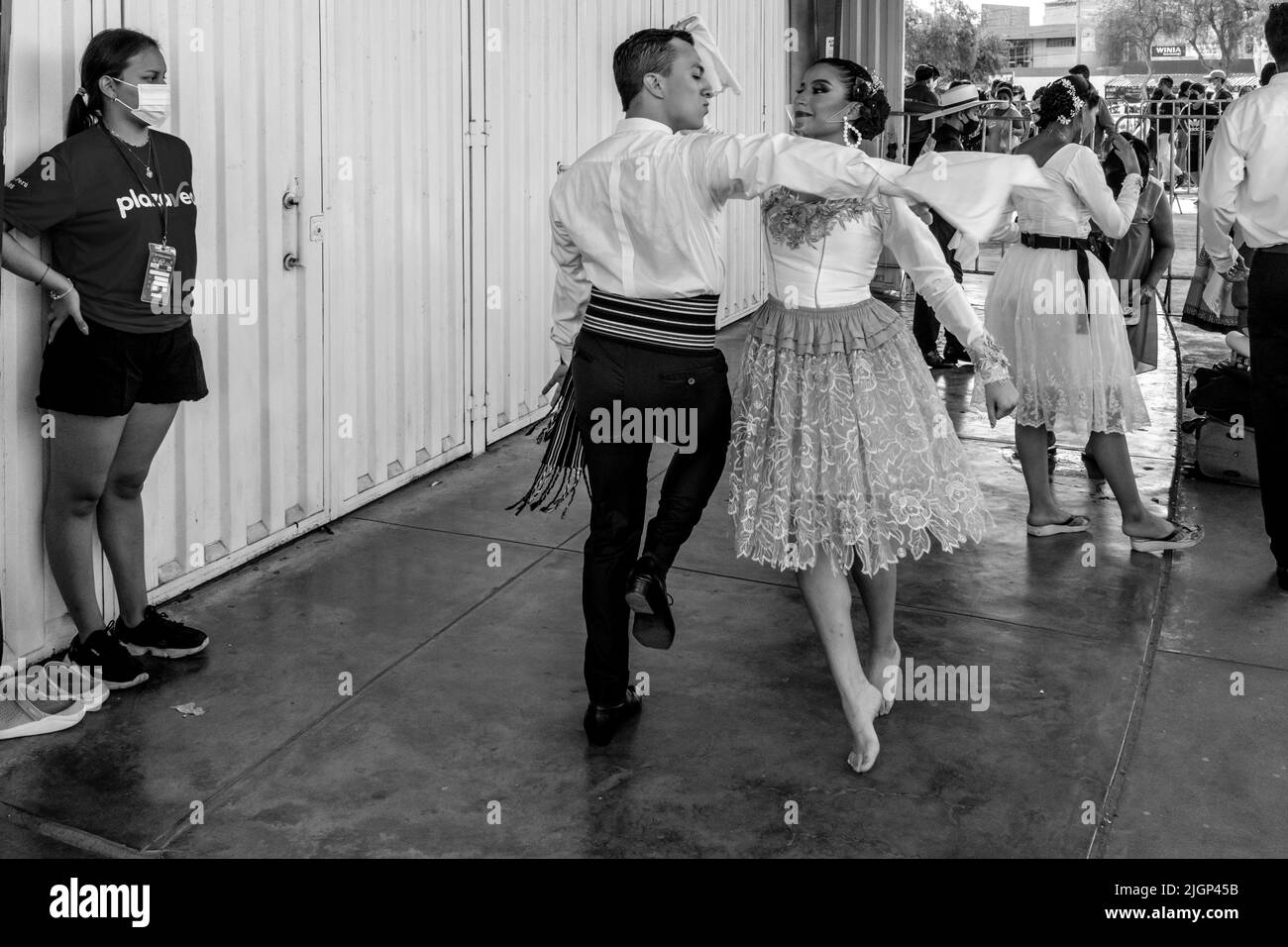 Young Peruvian Dancers Practise The Marinera Dance Before Taking Part ...